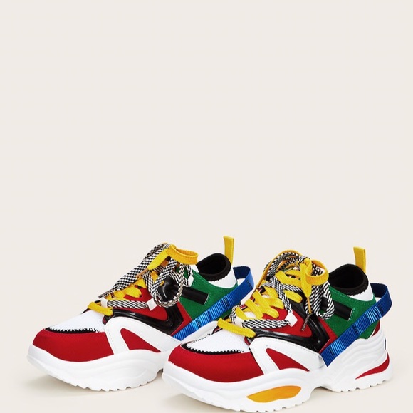 Shoes | New Multi Color Lace Up Mesh Fashion Sneakers | Poshmark